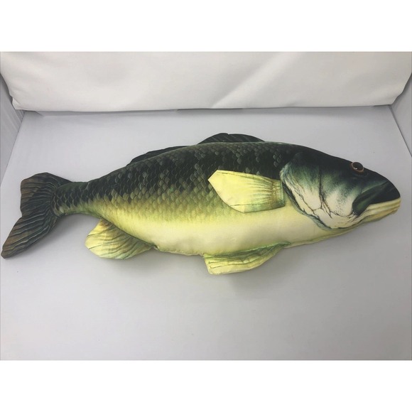 Fish | Largemouth Bass Fish Pillow Stuffed Plush 24 Realistic ...